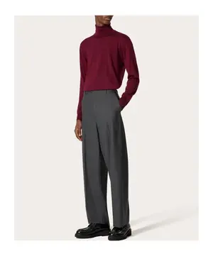 Valentino Garavani High-neck Wool Jumper With Vlogo Signature Embroidery