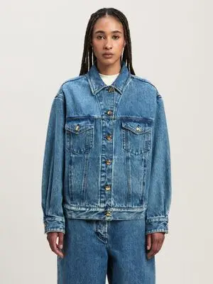 Palm Angels Embroidered Denim Jacket