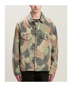 Palm Angels Camouflage Printed Denim Jacket