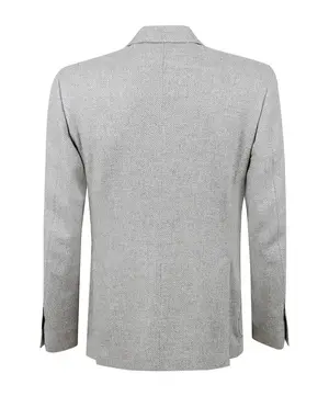 LARDINI Herringbone Single-breasted Blazer - Grey