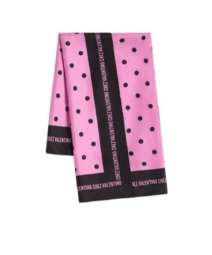 Valentino Garavani Chez Polka Dot Printed Scarf - Black/fuchsia