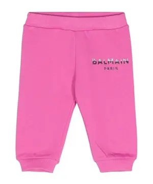 Balmain Logo-print Cotton Track Pants - Pink