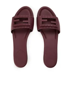 Fendi Embossed Logo Flat Sandals