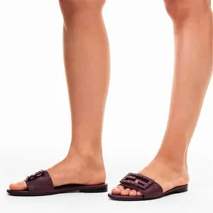 Fendi Embossed Logo Flat Sandals