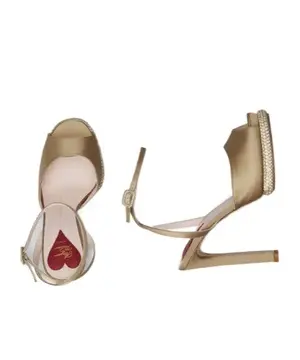 ROGER VIVIER Viv' Choc Platform Sandals In Satin - Brown