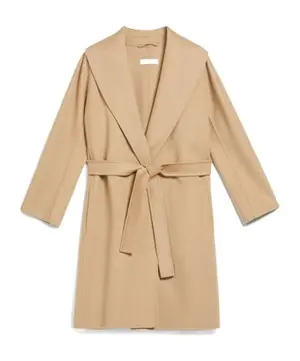 Max Mara Long-sleeved Belted Coat - Light Brown