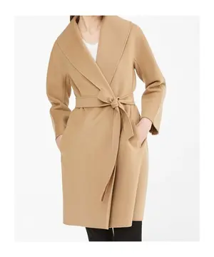 Max Mara Long-sleeved Belted Coat - Light Brown