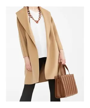 Max Mara Long-sleeved Belted Coat - Light Brown