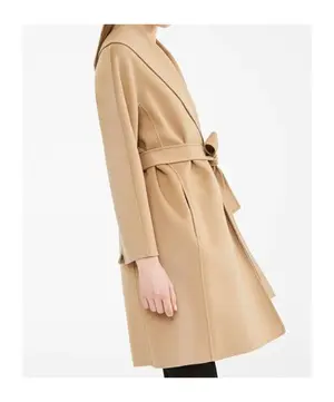 Max Mara Long-sleeved Belted Coat - Light Brown