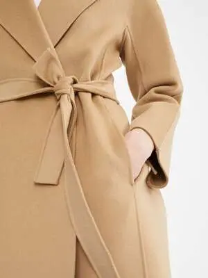 Max Mara Long-sleeved Belted Coat - Light Brown