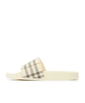 Burberry Checked Flat Slides - Pink