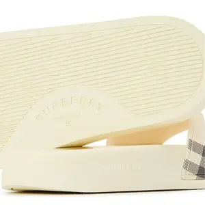 Burberry Checked Flat Slides - Pink