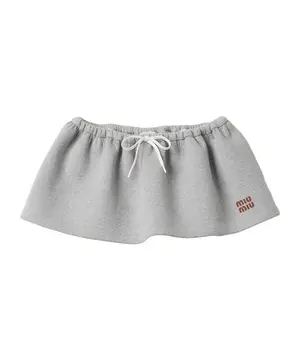 Miu Miu Embroidered Logo Drawstring Mini Skirt