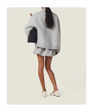 Miu Miu Embroidered Logo Drawstring Mini Skirt