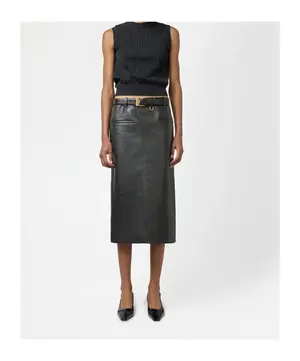 TOD'S Midi Leather Skirt