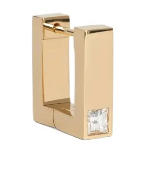 Celine Sentimental Square Earring In Gold And Diamond - Yellow