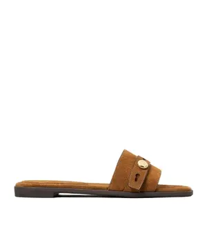 Tory Burch Open Toe Logo Detail Slides