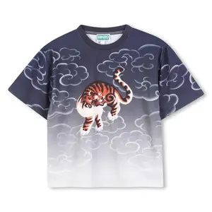 Kenzo Tiger-print Cloud Pattern T-shirt - Multicolor