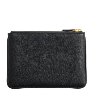 Valentino Garavani Vlogo Signature Grainy Calfskin Clutch Bag - Black