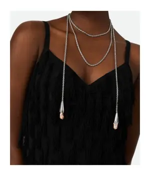 Bottega Veneta Pearl Scarf Necklace