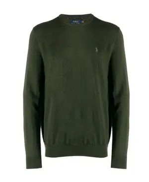Ralph Lauren Embroidered-logo Wool Jumper - Black