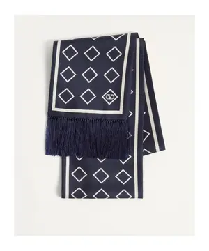 Valentino Garavani Opticool Vlogo Signature Fringed Edge Scarf
