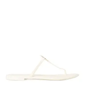 Tory Burch Logo Flip Flops - White