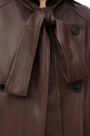Loewe Double-breasted Bow Jacket In Nappa Lambskin