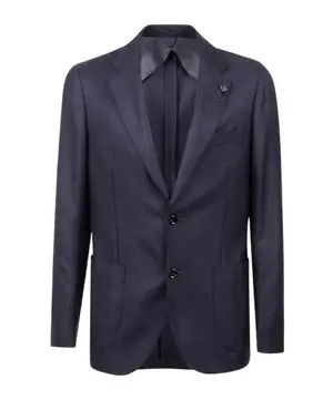 LARDINI Single-breasted Blazer - Dark Blue