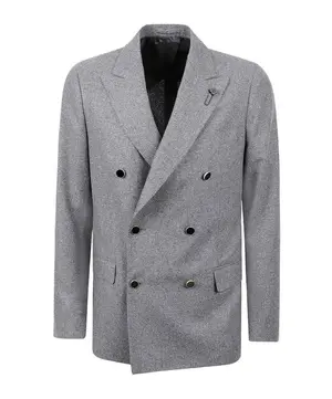 LARDINI Double-breasted Blazer - Grey