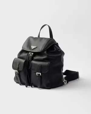 Prada Medium Leather Backpack - Black