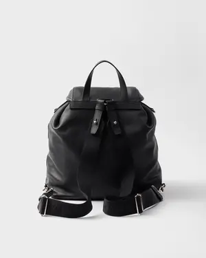 Prada Medium Leather Backpack - Black