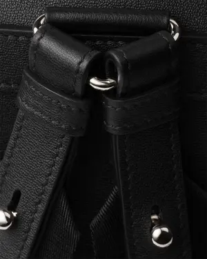 Prada Medium Leather Backpack - Black