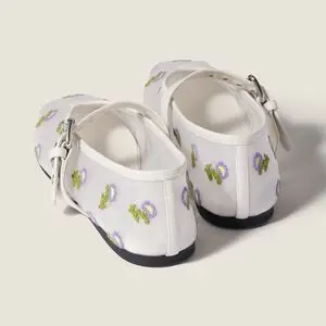 Miu Miu Embroidered Mesh Ballerinas