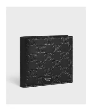 Celine Bi-fold Wallet With Coin Compartment In Calfskin With Triomphe Embossed