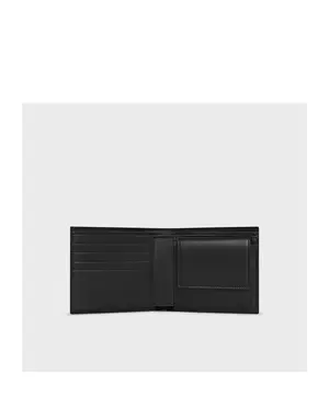 Celine Bi-fold Wallet With Coin Compartment In Calfskin With Triomphe Embossed