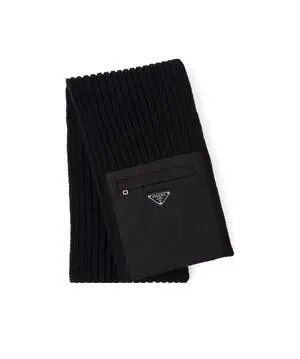 Prada Pocket Detail Knitted Scarf