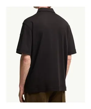 Moncler Leather Logo Cotton Short Sleeve Shirt