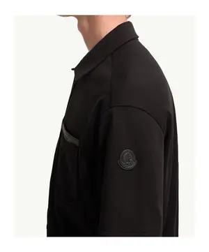 Moncler Leather Logo Cotton Short Sleeve Shirt
