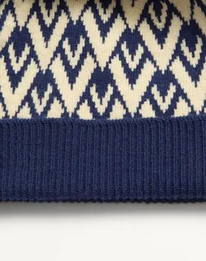 Valentino Garavani All Over V Signature Knitted Wool Beanie
