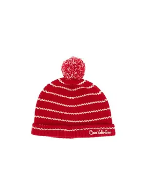 Valentino Garavani Knitted Beanie With Pom Pom - Red/donkey