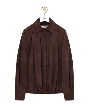 Loewe Suede Draped Shirt Jacket