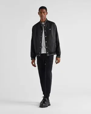 Prada Cotton Fleece Joggers With Re-nylon Details
