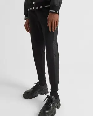 Prada Cotton Fleece Joggers With Re-nylon Details