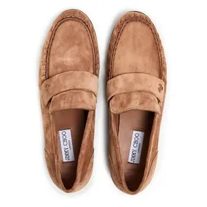 JIMMY CHOO Ellis Suede Loafers - Black
