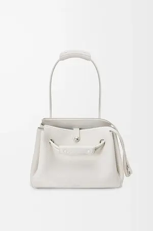 Loewe Medium Madrid Bag In Supple Grained Calfskin - White
