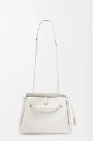 Loewe Medium Madrid Bag In Supple Grained Calfskin - White