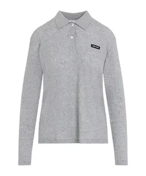 Miu Miu Long-sleeved Jersey Polo Shirt