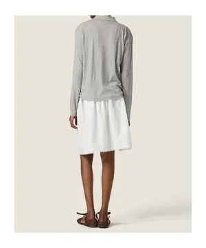 Miu Miu Long-sleeved Jersey Polo Shirt - Grey