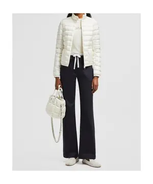 Moncler Zipped Puffer Jacket With Stand Collar And Pocket Detail
